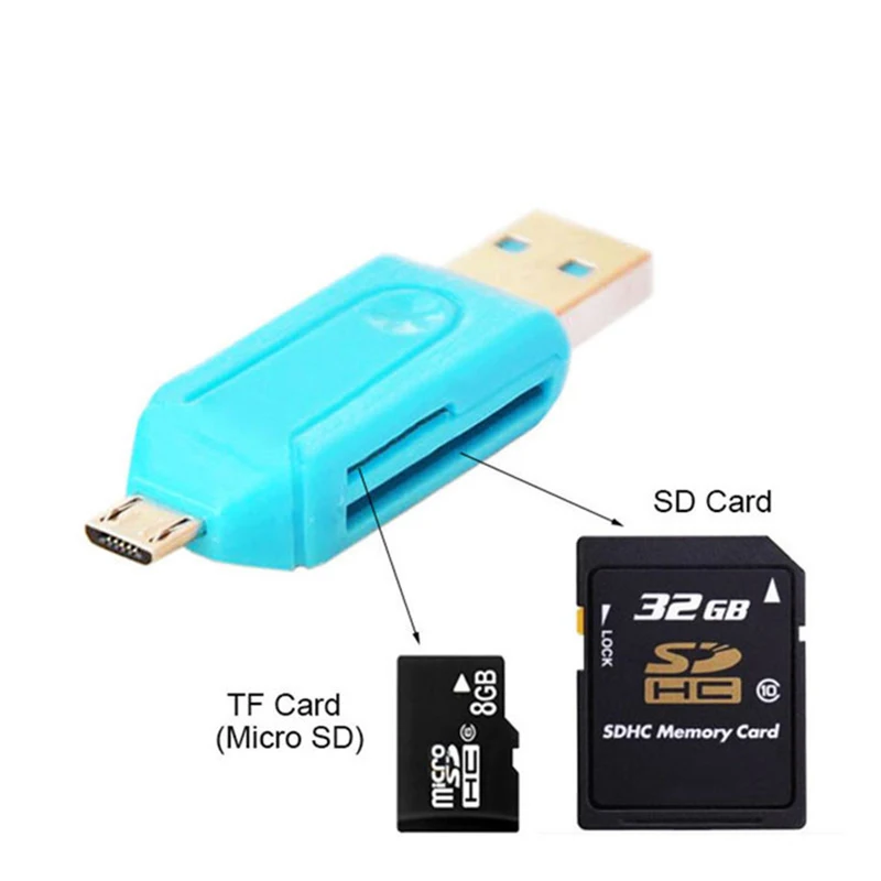 NEW Micro USB & USB 2 in 1 OTG Card Reader High-speed USB2.0 Universal ...