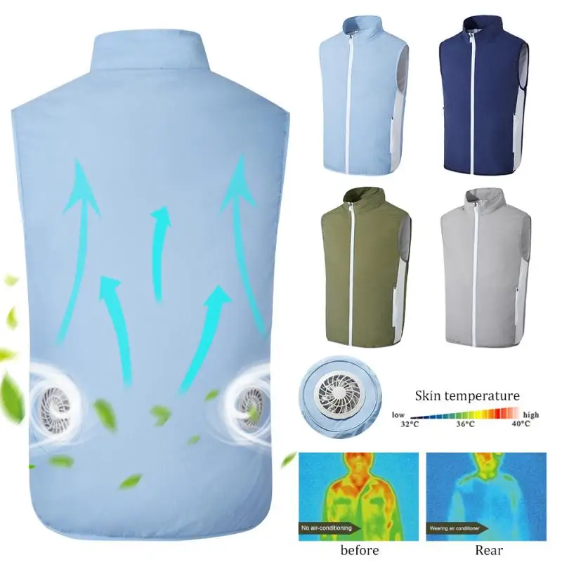 Summer-Cooling-Fan-Vest-USB-Smart-Air-Conditioning-Clothing-Men-Women ...