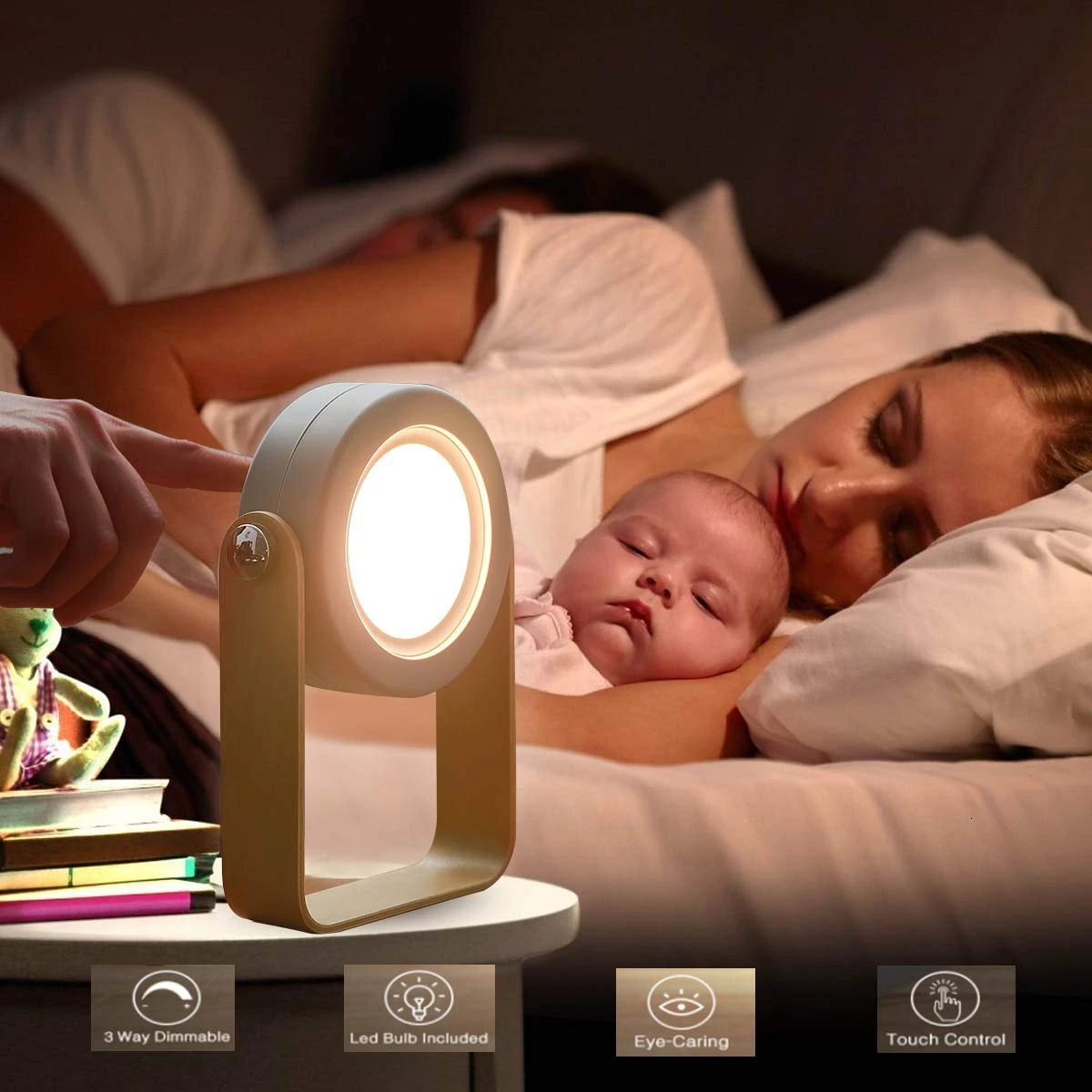 Linterna LED portátil plegable, lámpara de mesita de noche, impermeable ...