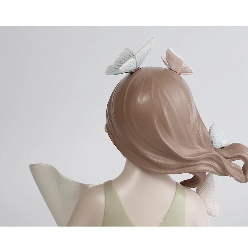 Statue deco,Sculpture papillon fille en résine,modèle de personnage ...