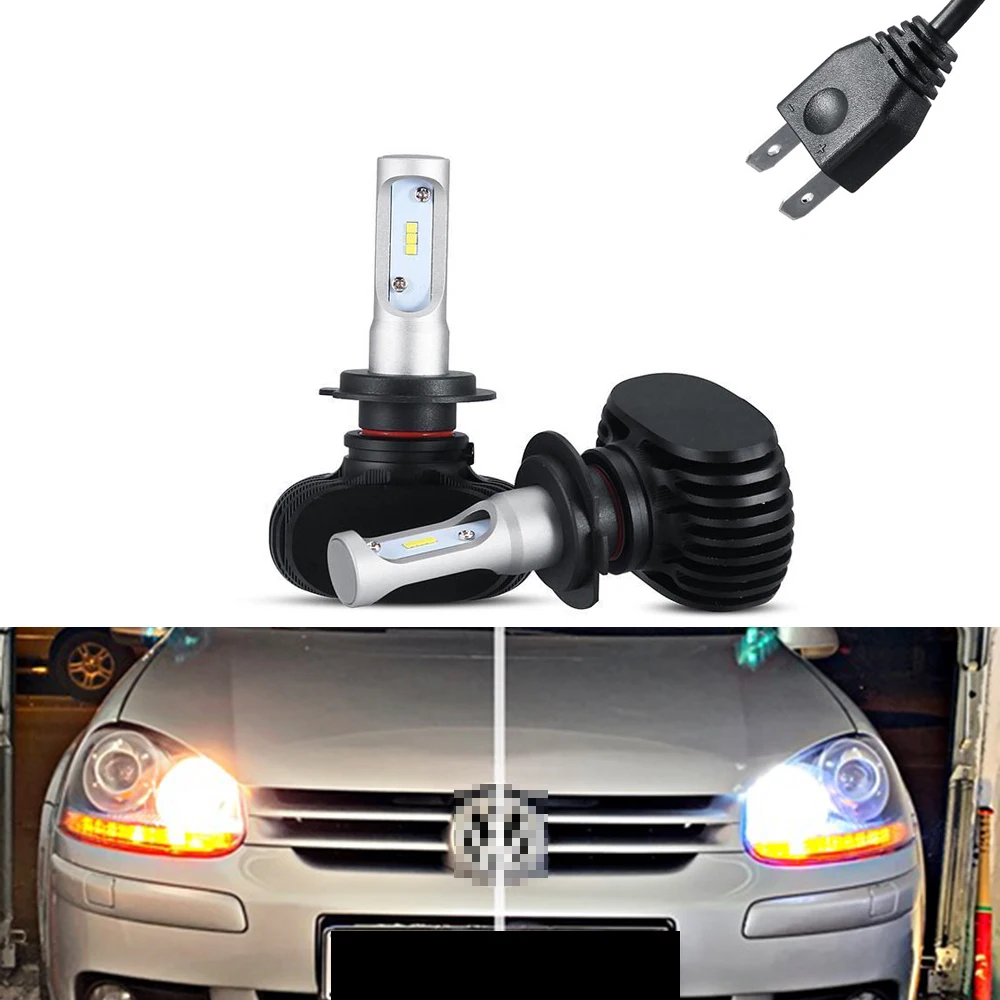 2x-Canbus-6000k-White-8000lm-H7-Led-Light-LED-Tip-Headlight-For-Golf-5 ...
