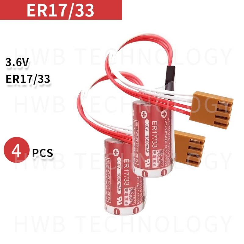 4pcs New Genuine ER17/33 17330 ER17330 2/3AER 2/3A 3.6V 1600mAh Lithium ...