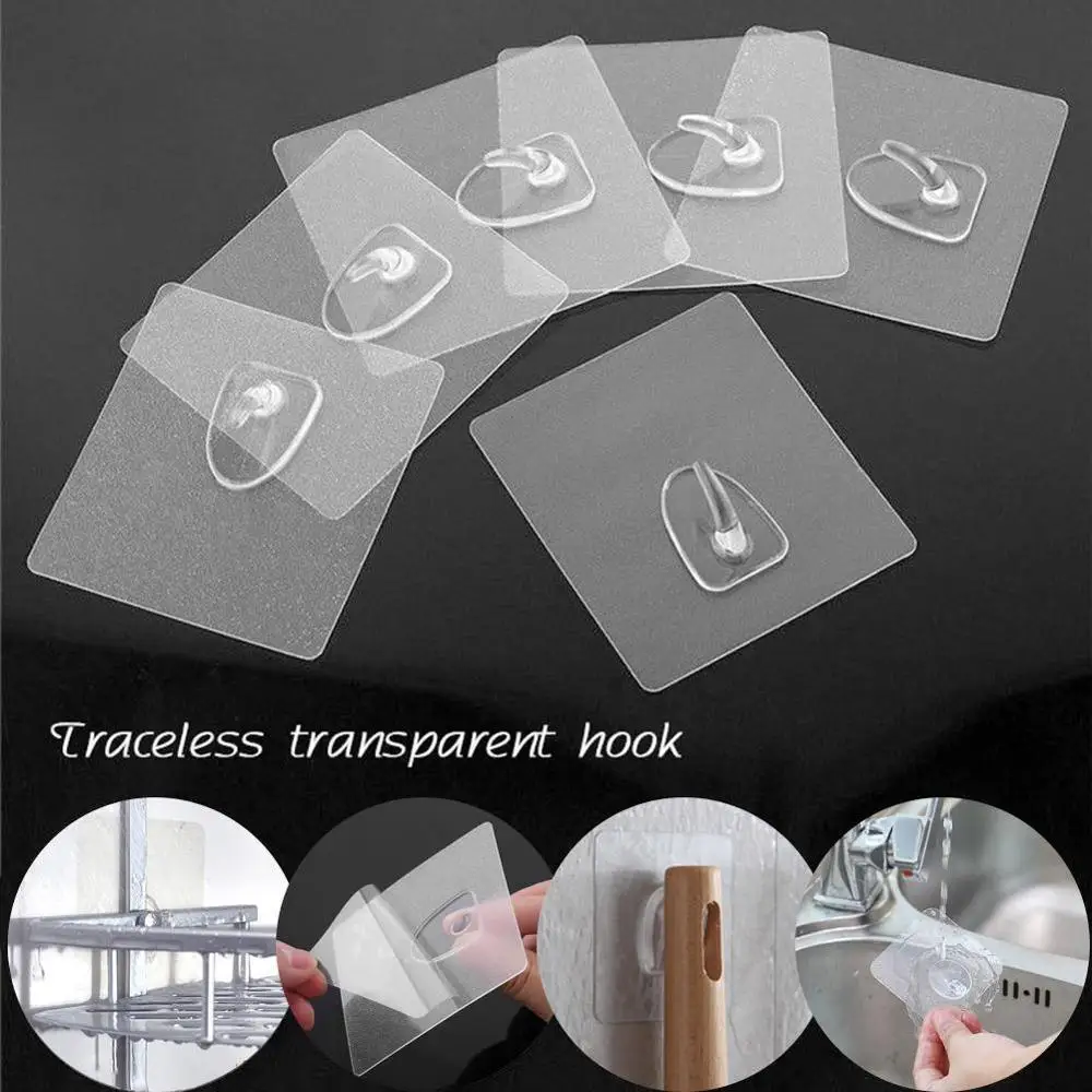 5/10pcs Adhesive Hook Waterproof Storage Hanger Anti-skid Strong ...