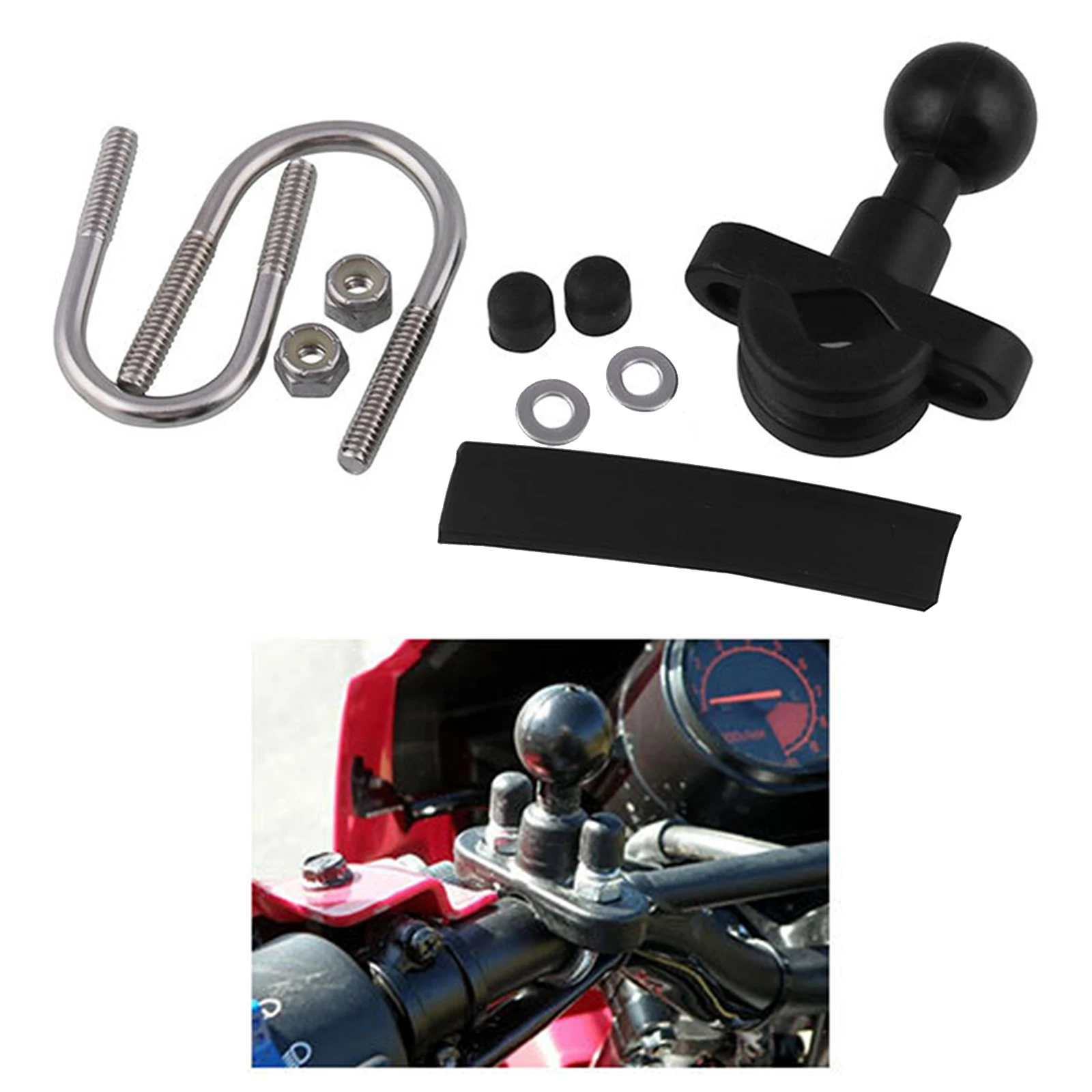 Scooter Motorcycle Handlebar Rail Mount U Bolt Mounting Base Rails ...
