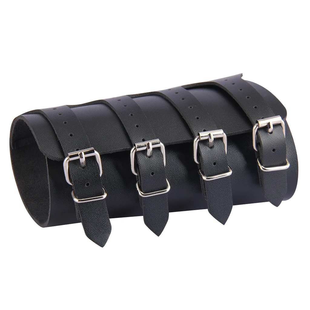 Prettyia-Unisex-Faux-Leather-Gauntlet-Wristband-Wide-Bracer-Arm-Armor ...