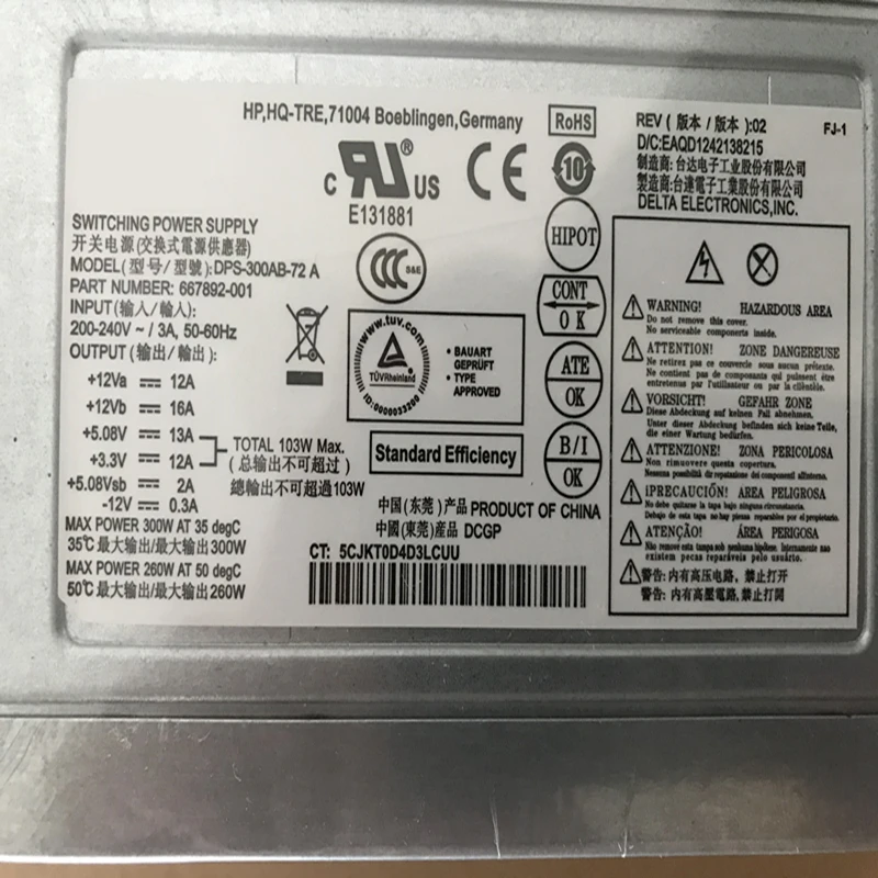 Original PSU For HP 400 480G1 G2 300W Power Supply DPS-300AB-73 A DPS ...