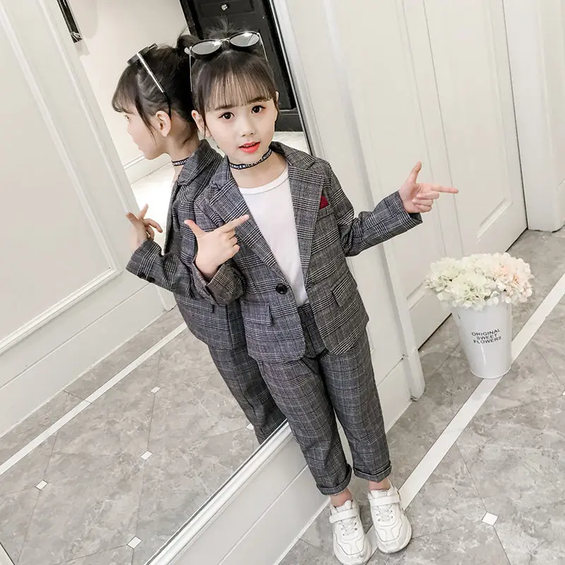 Fashion Wedding Kids Suit for Girls Formal Pant Suits for Teenagers ...
