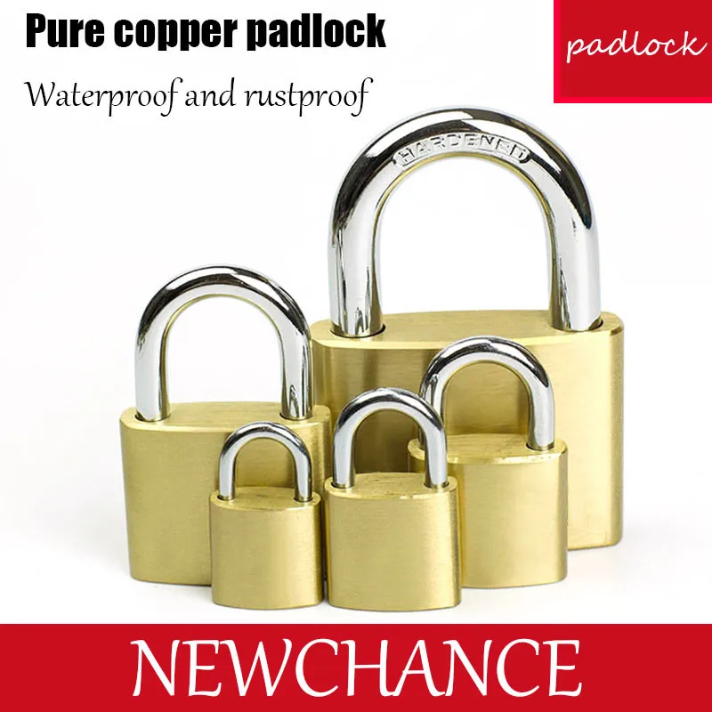 3 Keys Stainless Steel Padlock Wolf Head Brass Lock Small Door Locks ...