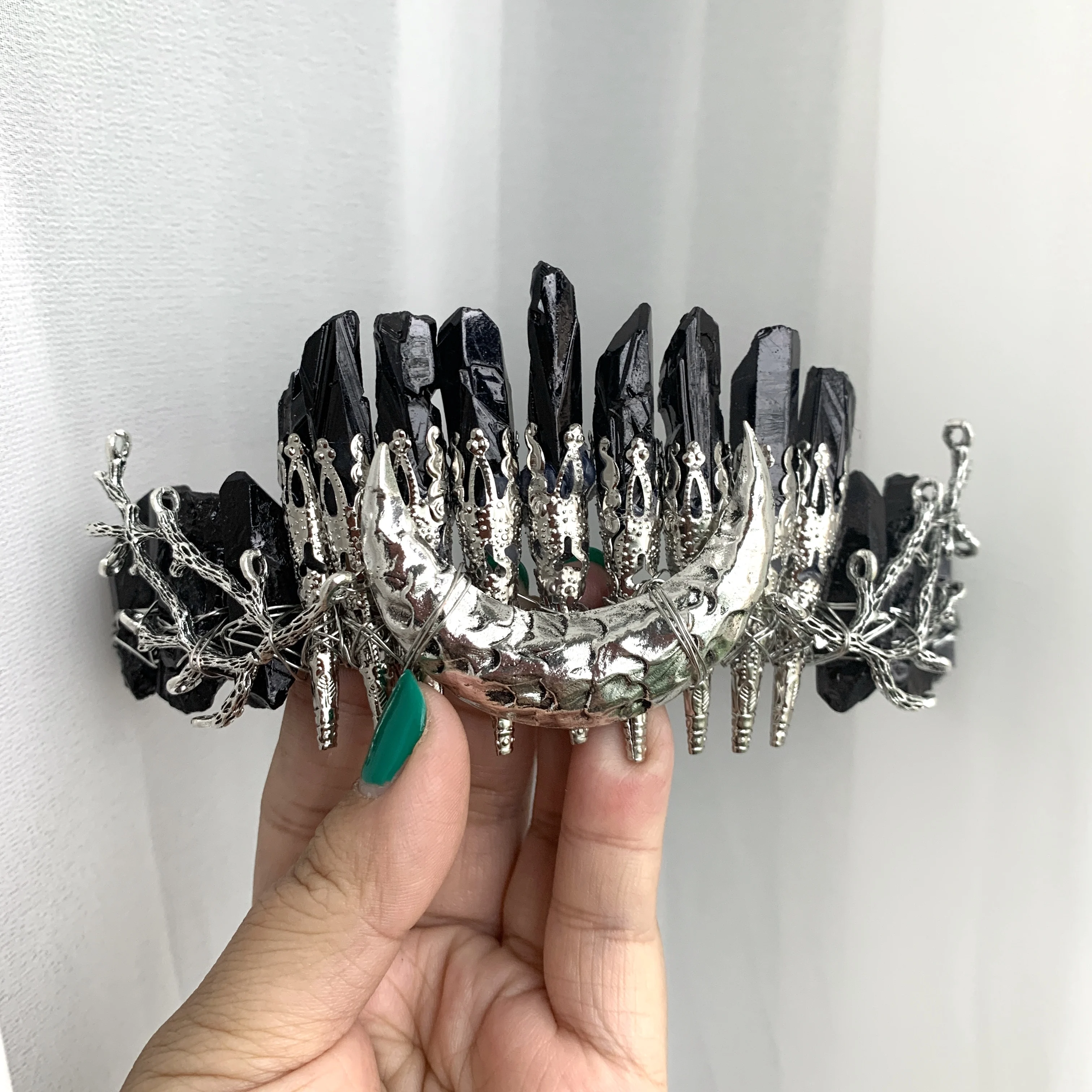 Wicca Crown Raw Crystal Moon Crown Princess Quartz Hair Band Witchcraft ...