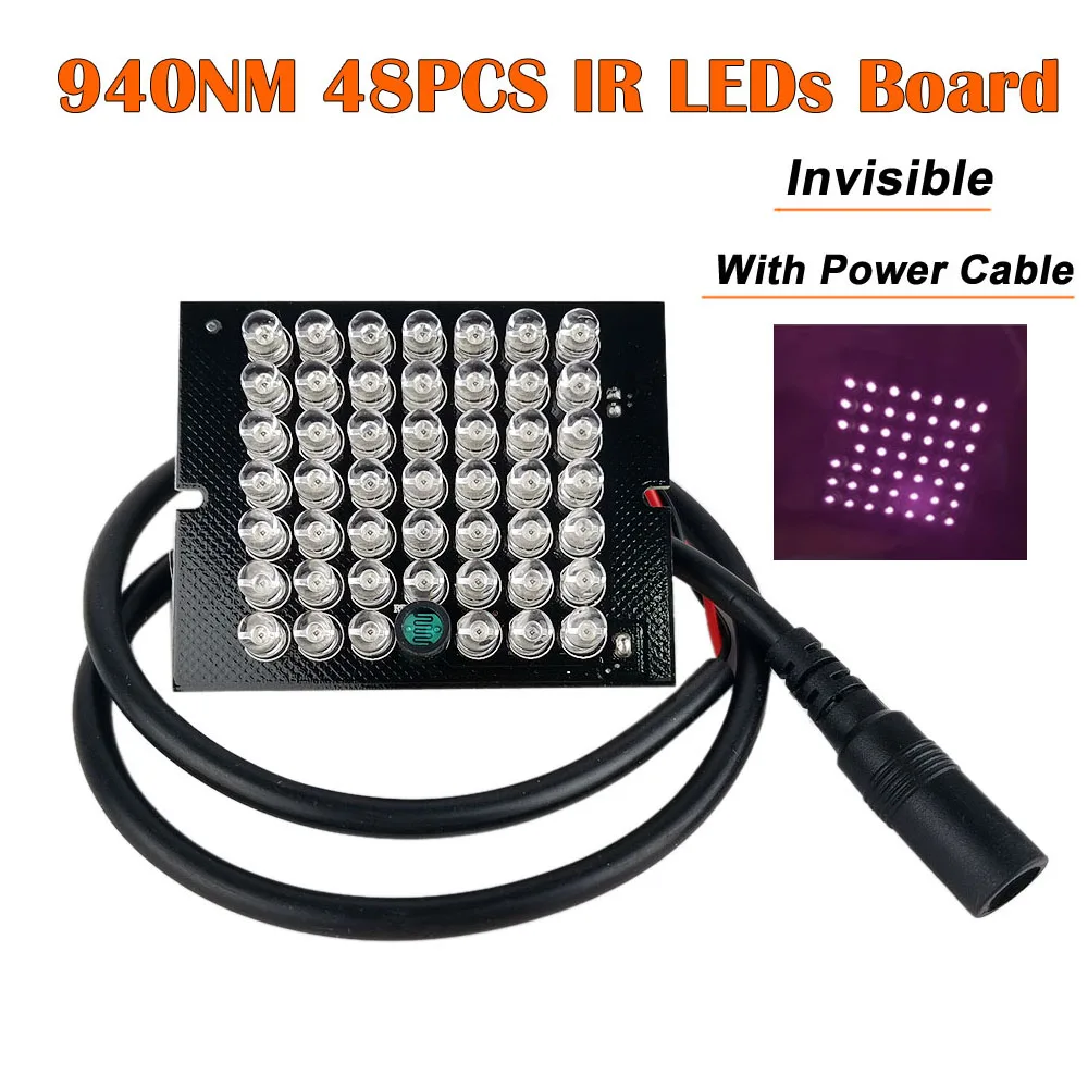 Invisible-Illuminator-940NM-Infrared-60-Degree-DC12V-48-LED-IR-Lights ...