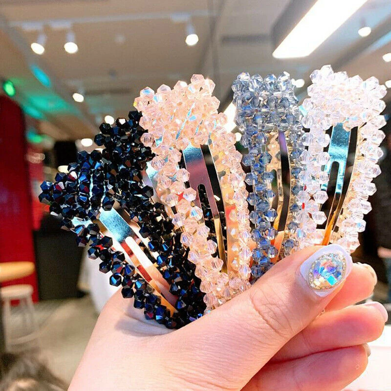 Quick delivery Women's Snap Hair Clips Hairpin Crystal Slide Hair Pin ...