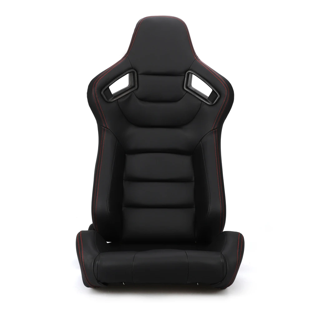 1pcs Tan Black red Racing Seats Sport Brown Leather Car Reclinable ...
