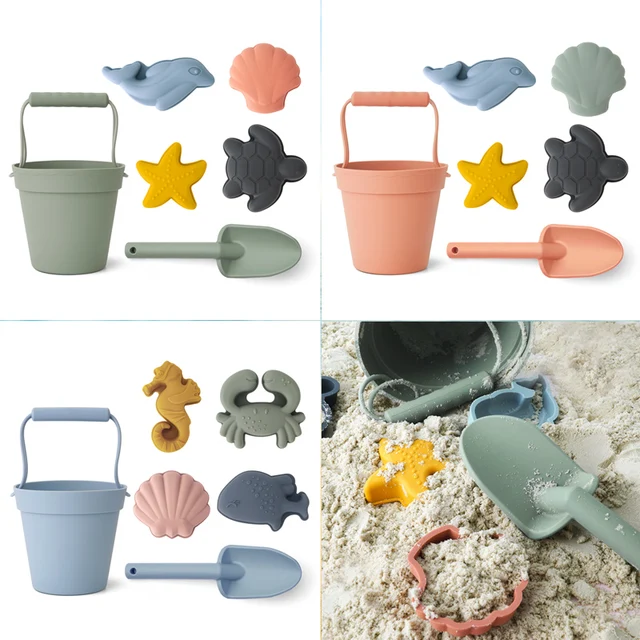 Zand Emmer En Schep Clipart Modieuze Cartoon Kinderen Strand Speelgoed