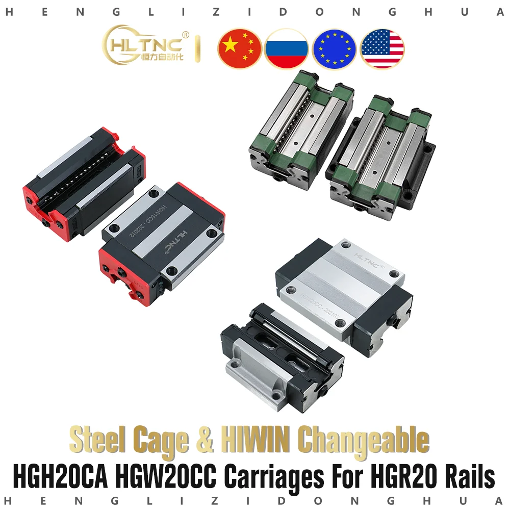 4 Pcs HGH20CA HGW20CC Stalen Kooi Rijtuigen HGR20 Lineaire Geleiderail ...