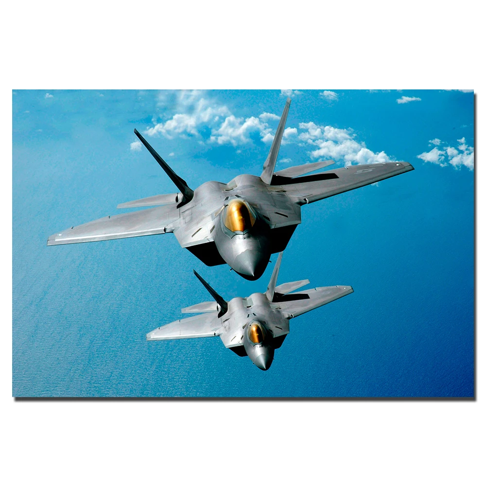 F22 Raptor Poster Fighter Canvas Painting Wall Art Pictures Print For ...