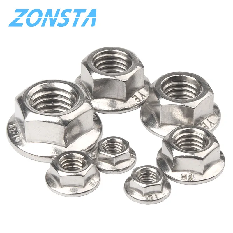 Hexagon Flange Nuts M3 M4 M5 M6 M8 M10 M12 M16 M20 304 Stainless Steel ...