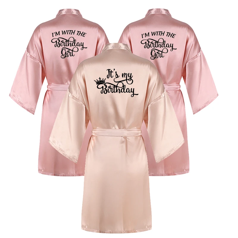 Robes Women Birthday Squad | Girl Kimono Birthday | Birthday Robe Sleep ...