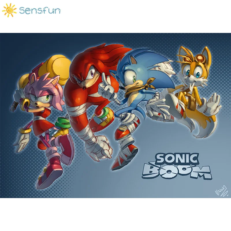 Sensfun Photography Background Cartoon Sonic BOOM Children Birthday ...