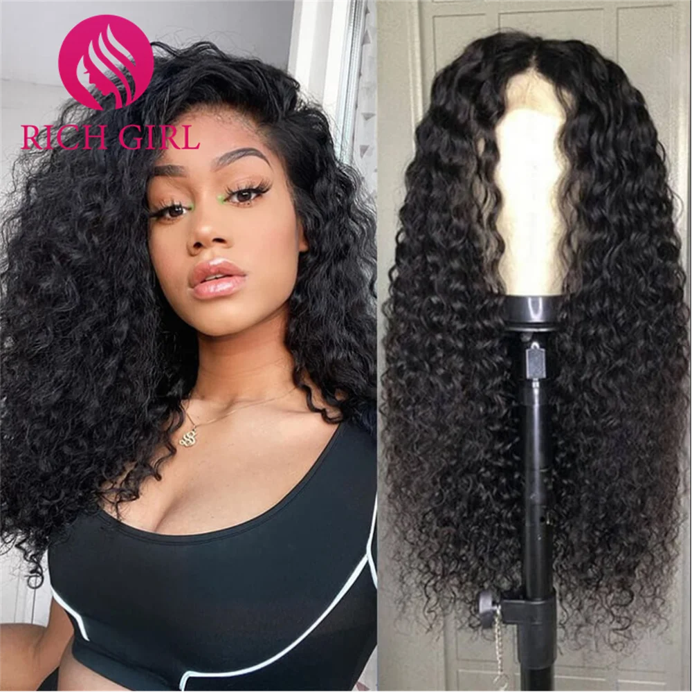 4x4 hd fechamento do laço peruca kinky encaracolado perucas de cabelo ...