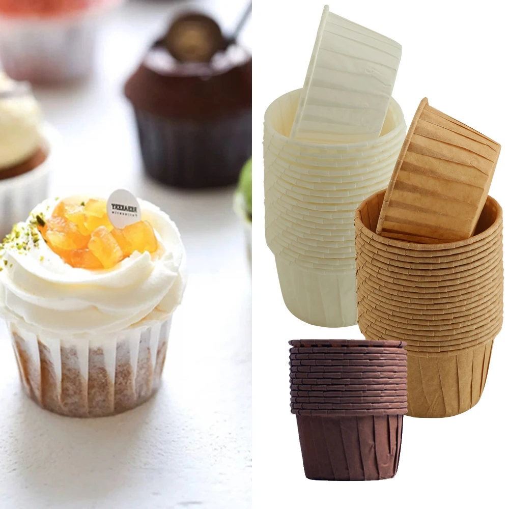 50/100pcs Muffins Cup Paper Cupcake Wrappers Baking Cups Cases Muffin ...