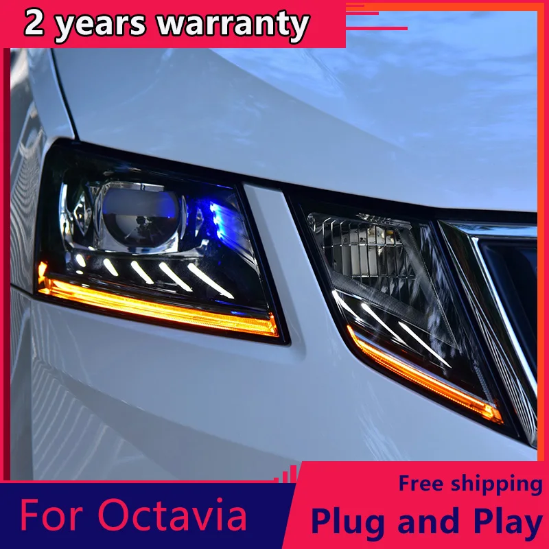 KOWELL-Car-Styling-Head-Lamp-for-Skoda-2018-Octavia-Headlights-LED ...