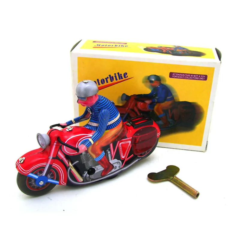 Vintage Retro Motorbike Tin toys Classic Clockwork Wind Up Motorcycle ...