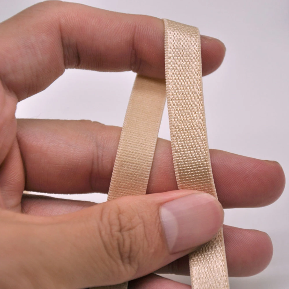 100 Meters Nylon Elastic Band 10mm Bright and Velvet Bottom For Bra ...