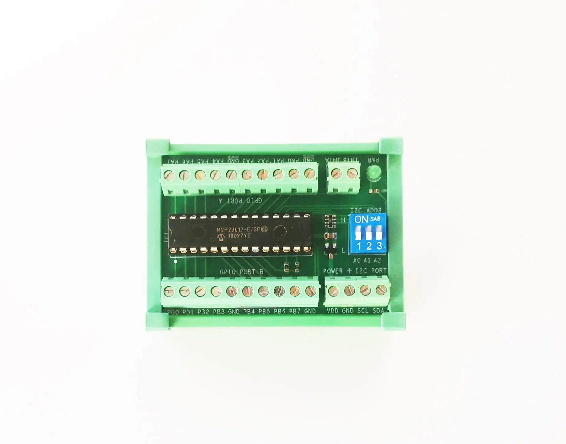 DIN Rail Mount MCP23017 16-Channel GPIO Expander with I2C Interface for Arduino Raspberry Pi 3 ...