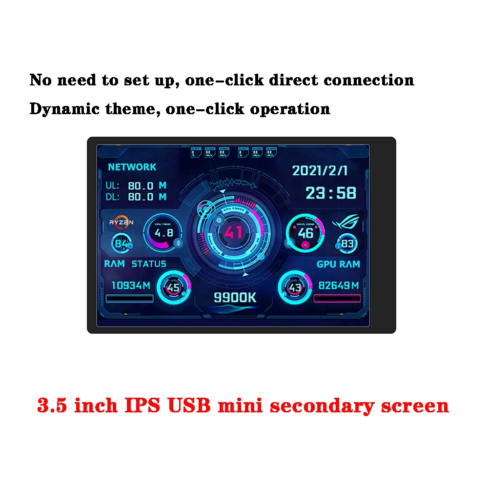 Caixa Com Tela Monitor De Computador Ips De 3.5 Livre De Aida64 Tela ...