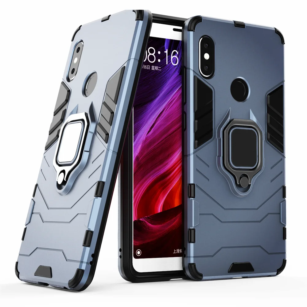 for Xiaomi Redmi Note 5 Pro Case Ring Stand Bumper Silicone + PC Phone ...