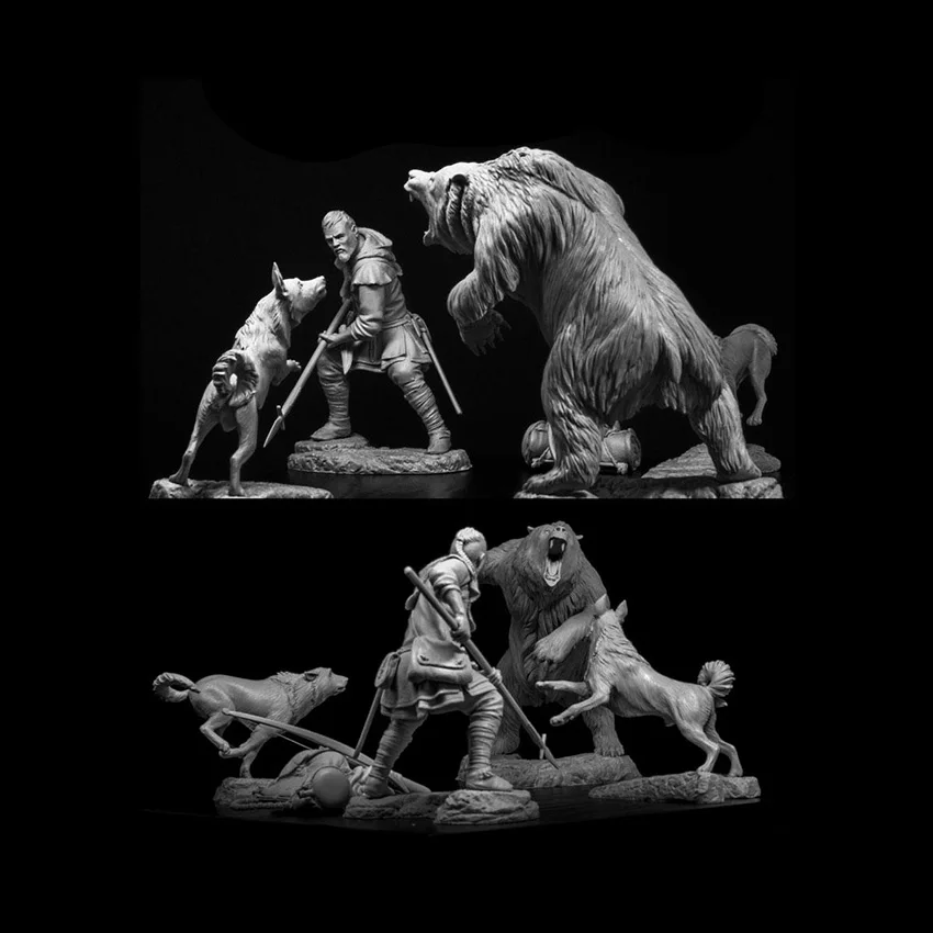 Resin Figure 1/24 ANCIENT WARRIOR IN BATTLE Model Unassambled Unpainted ...