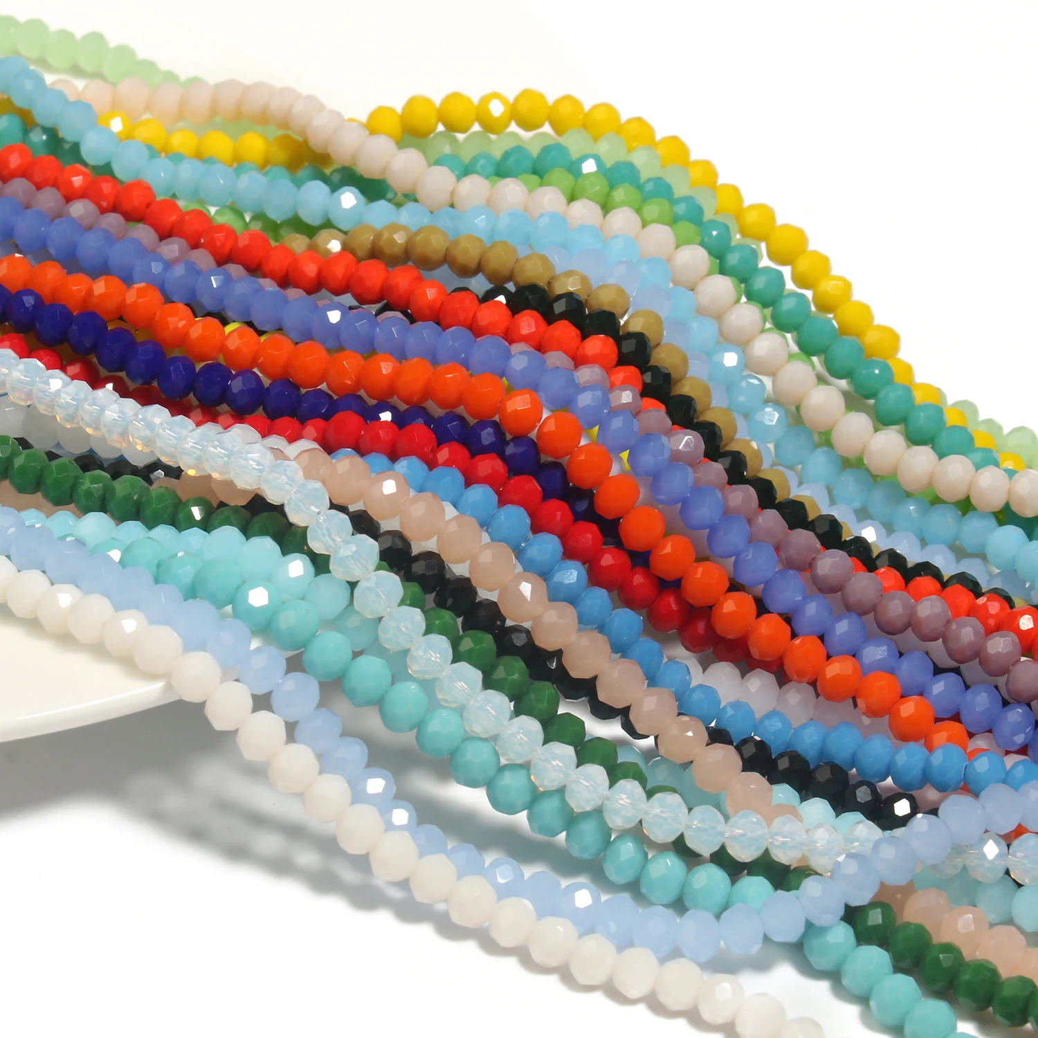 2mm/3mm/4mm Multicolor Small Faceted Crystal Glass Rondel Beads Loose ...