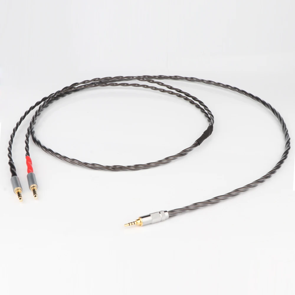 Hi-end Copper Silver Plated Aux Cable 2.5mm To 2x3.5 Mm Male Plug Cable ...