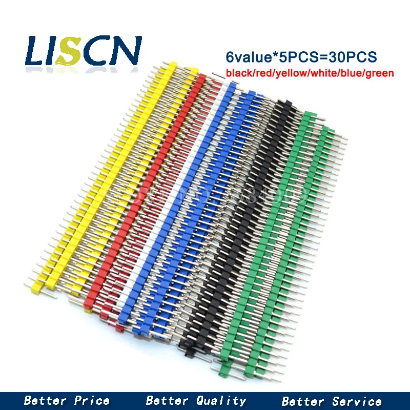 30Pcs-40-pin-Breakable-Pin-Header-2-54mm-Single-Row-Male-Header ...