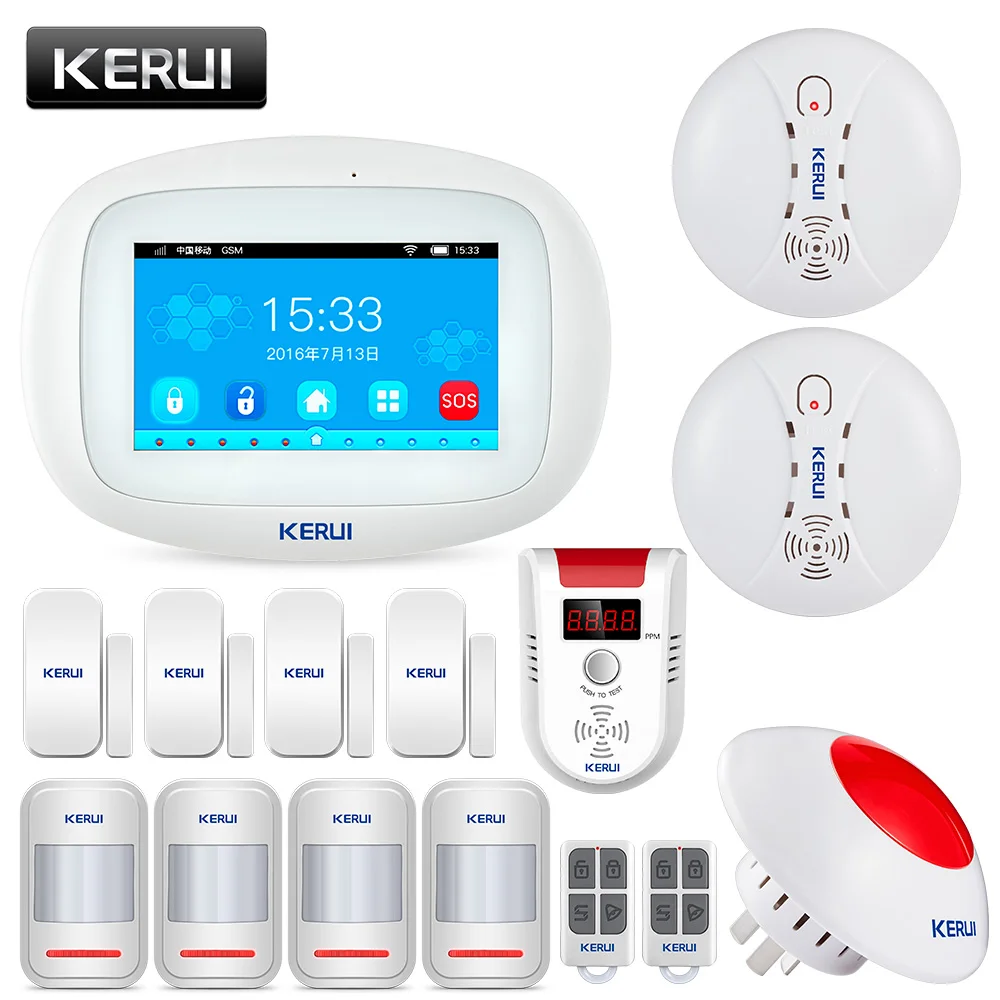 KERUI K52 Home Security Smart Alarm System English Menu Language 2.4G WIFI Frequency GSM APP ...