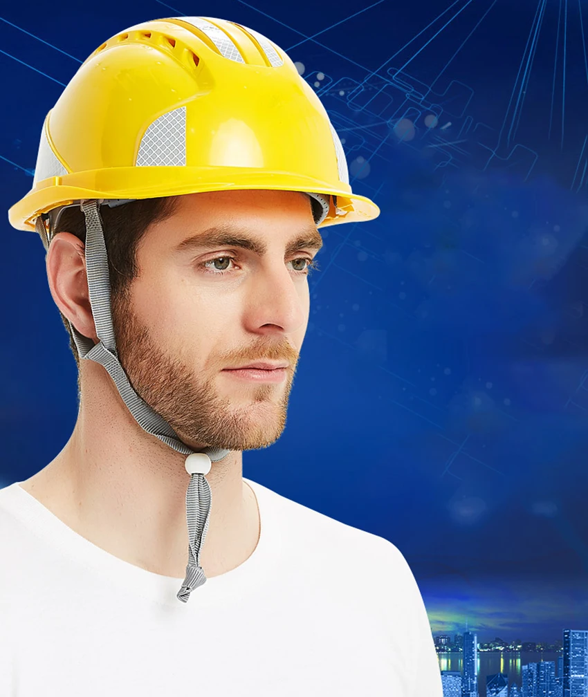 Reflective Strip Safety Helmet Cap Style Vented Hard Hat, 4-Point ...