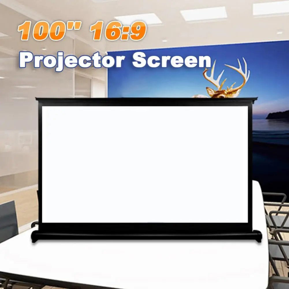 16:9 Projector Screen Fabric 100 120 Inch Screen Projection Portable ...