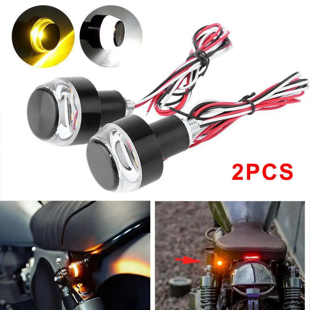 2pcs Universal Motorcycle Handlebar Turn Signal Corner Light Indicator ...