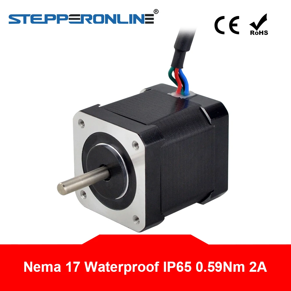 Nema 17 Waterproof Stepper Motor IP65 0.59Nm 48mm 2A 2 Phase Stepping ...