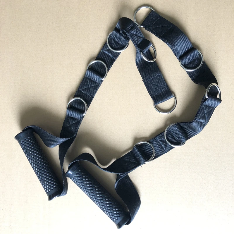 Tricep-Rope-Fitness-Handle-with-5-D-Rings-Home-Gym-1-Pair-Heavy-Duty ...