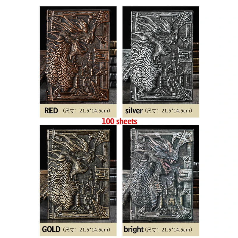 Carnet notes,Bloc-notes 3D stéréo Dragon maléfique,bloc-notes pour ...