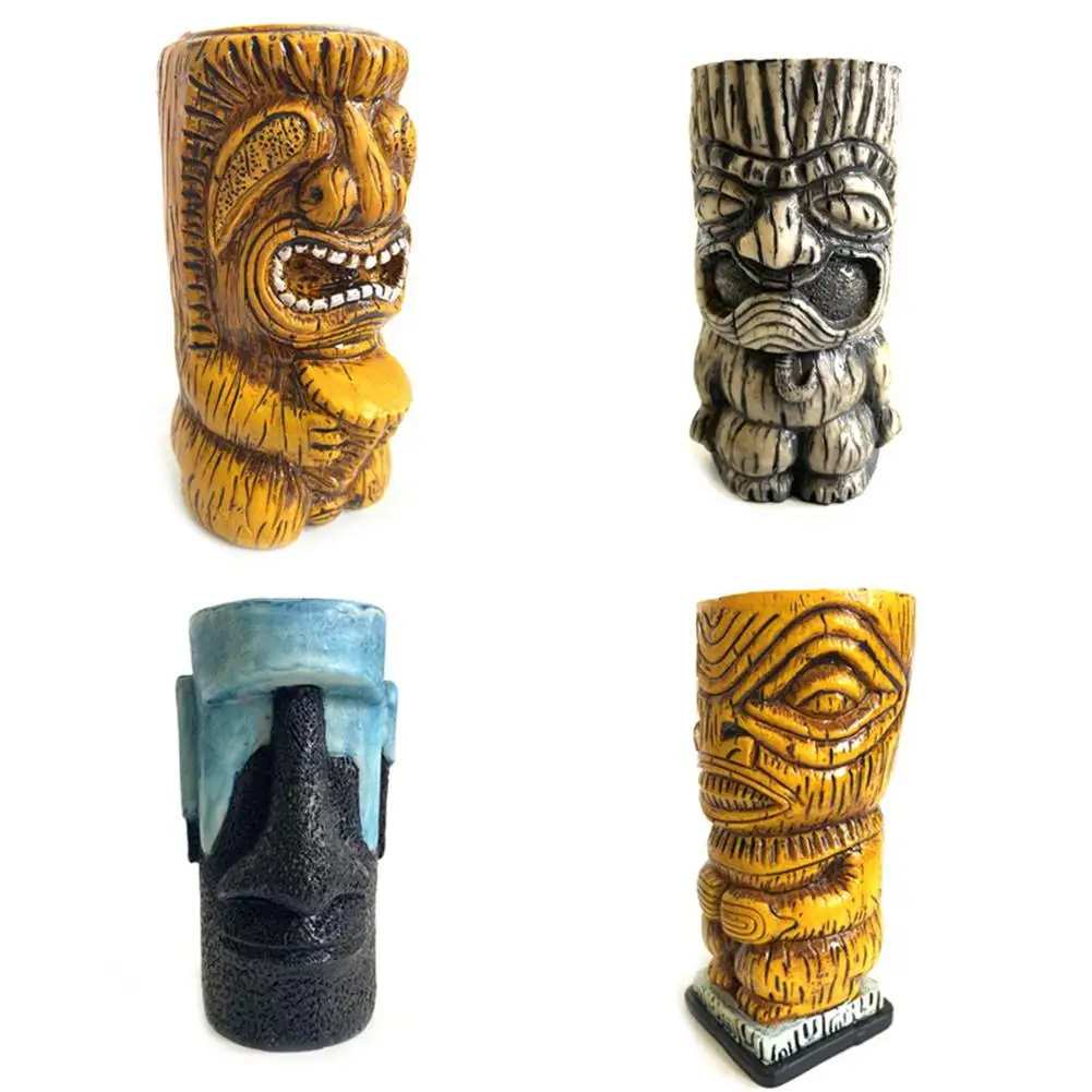 Tribesman Tiki Garden Statue Flower Pot Statue Decorative Planter Pot ...