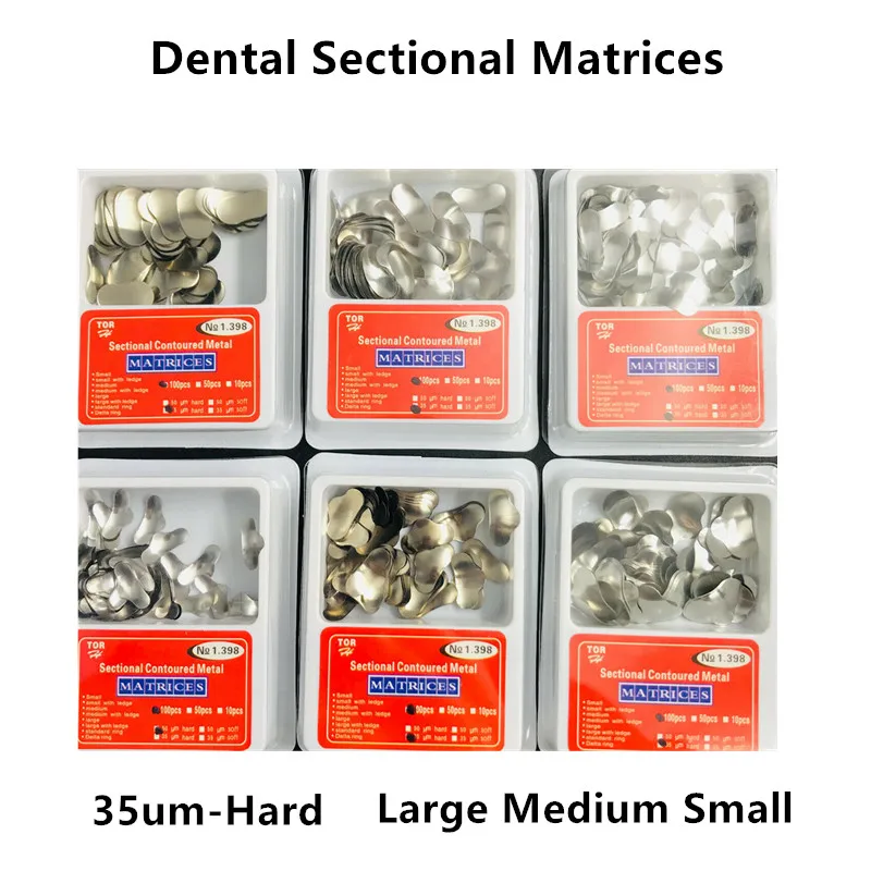 500Pcs Dental Matrix Bands Sectional Contoured Matrices Wedges Refill ...