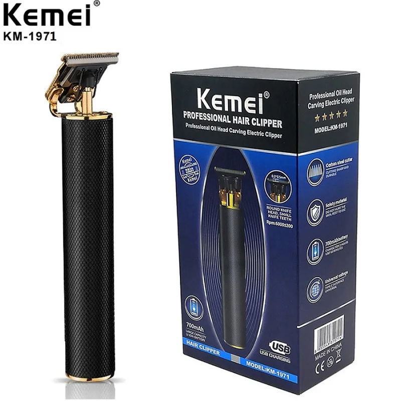 Kemei cortadora de pelo eléctrica KM1971 para hombre, máquina de corte de barba sin cable ...