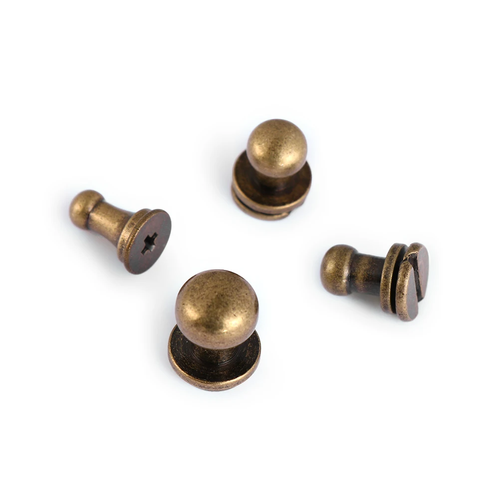 Rivets,10 pièces cuivre rond vêtement Rivets moine tête vis laiton clou ...