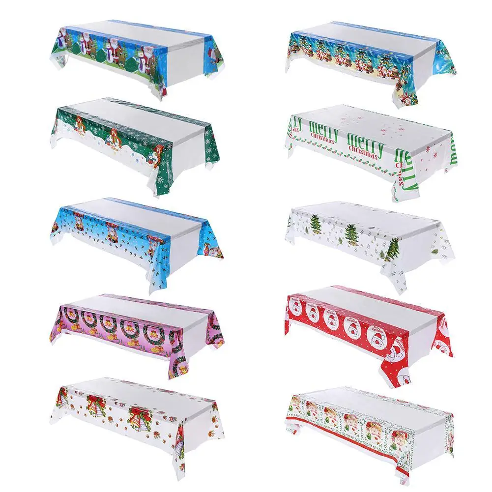 Best Christmas Rectangle PVC Cartoon Table Cloth Disposable Tablecloth ...