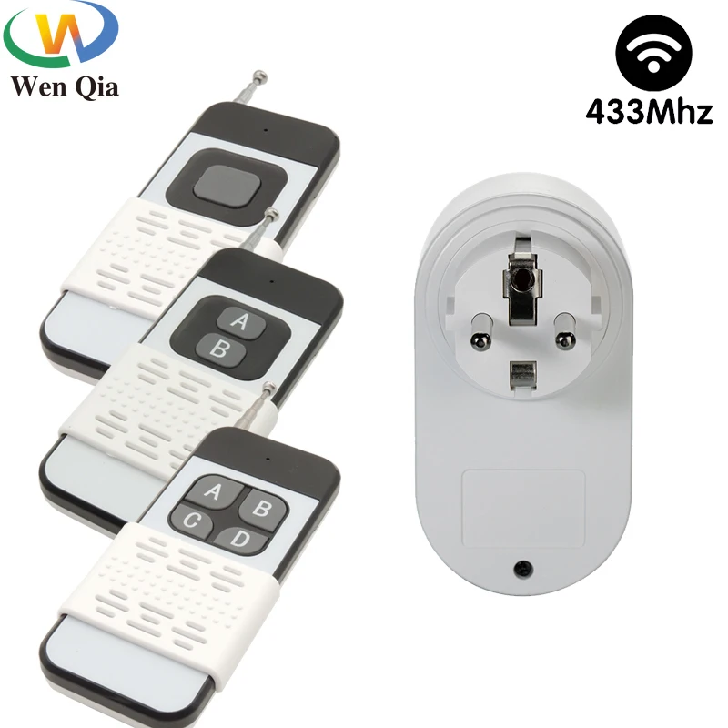 RF-433MHz-EU-Socket-with-Remote-Control-220V-15A-3000W-Wireless-Power ...