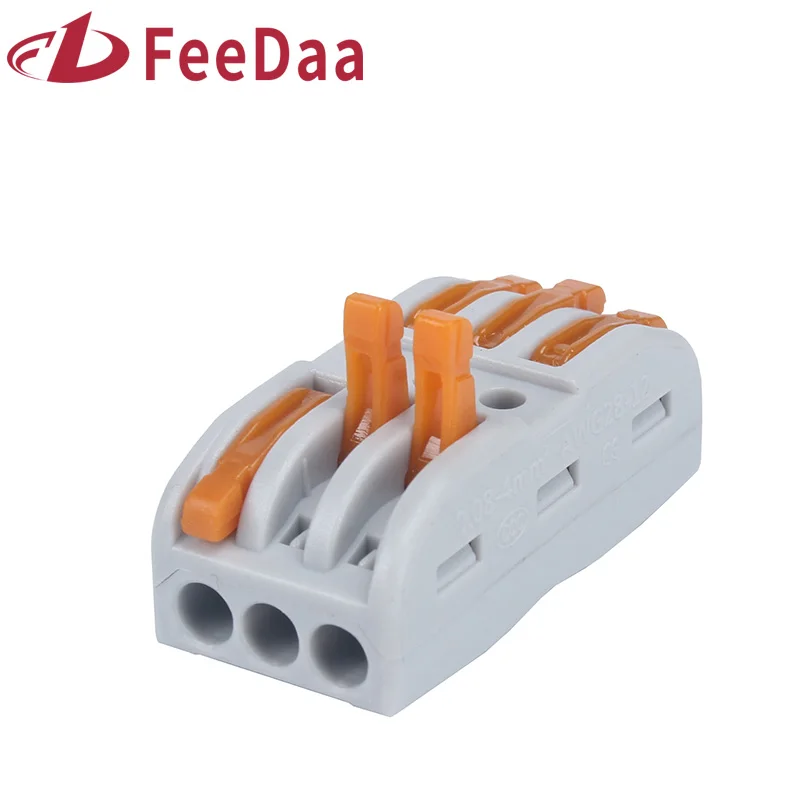 spl3 10pcs pct Universal Compact Wire Wiring Connector 3 Pin Spring ...