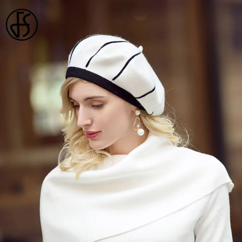 FS-Women-Berets-For-Autumn-Winter-White-French-Artist-Hat-Vintage-Girls ...