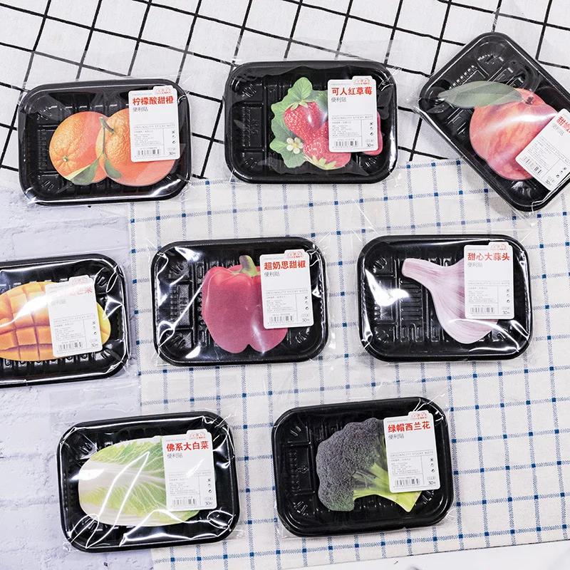 30 Sheets/Set Creative Vegetable and Fruit Sticky Note Planner Stickers N Times Memo Pad ...